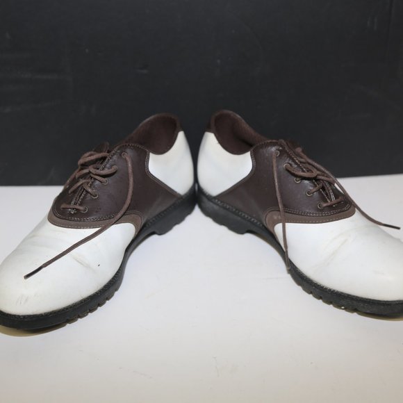 Shoes Nike Golf Shoes 95 Waverly Last Rubber Spikes On Bottom White
